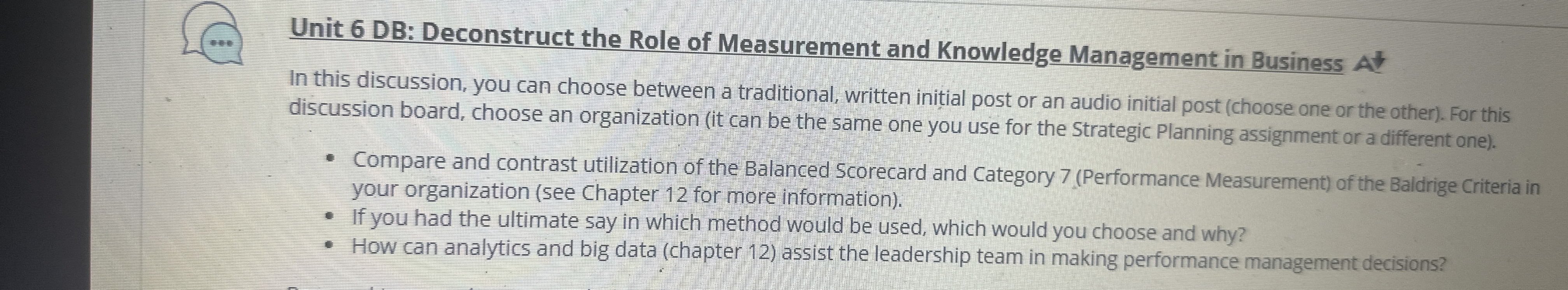 Solved Unit 6 ﻿DB: Deconstruct the Role of Measurement and | Chegg.com