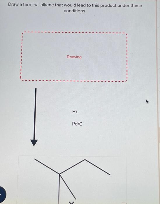 Solved Draw a terminal alkene that would lead to this | Chegg.com