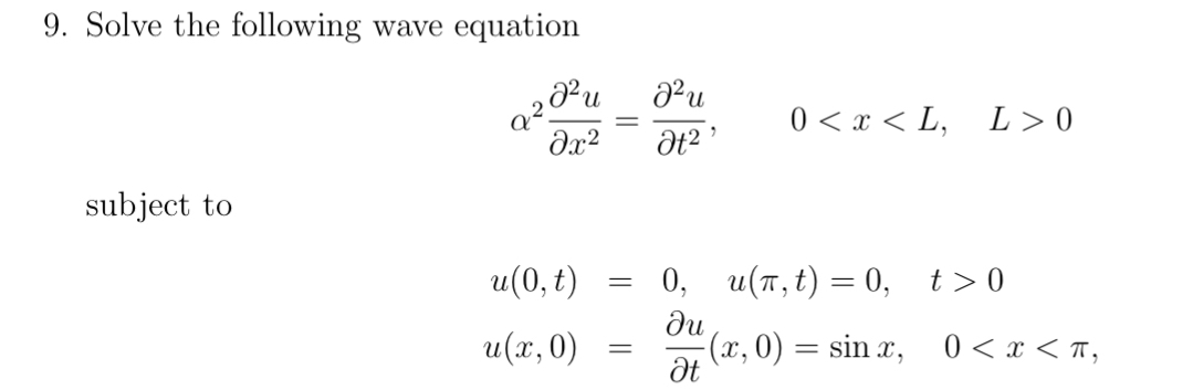 Solved Solve the following wave | Chegg.com