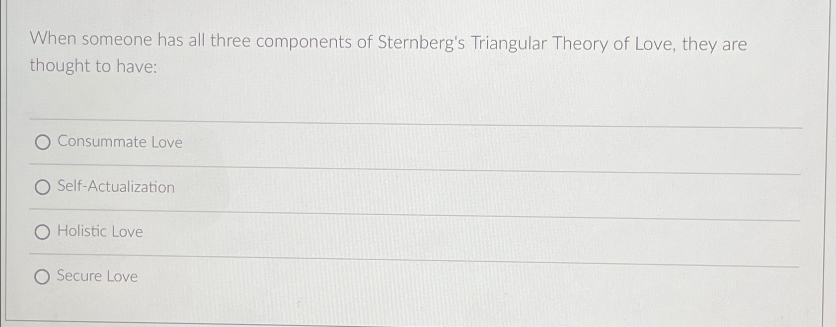 Solved When someone has all three components of Sternberg's | Chegg.com