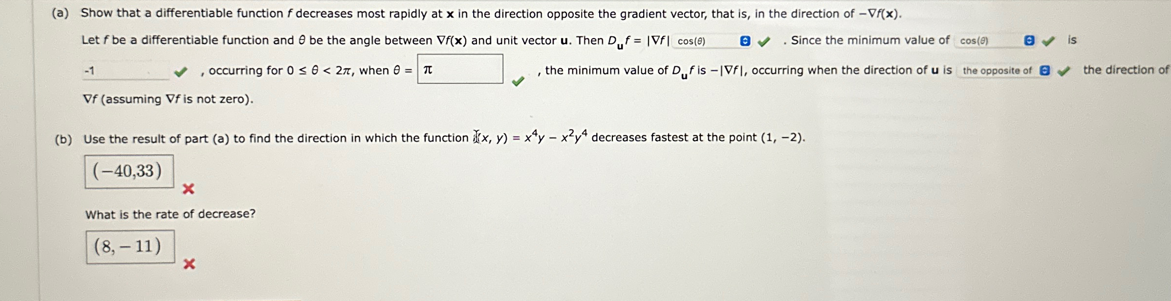 Solved (a) ﻿Show that a differentiable function f ﻿decreases | Chegg.com