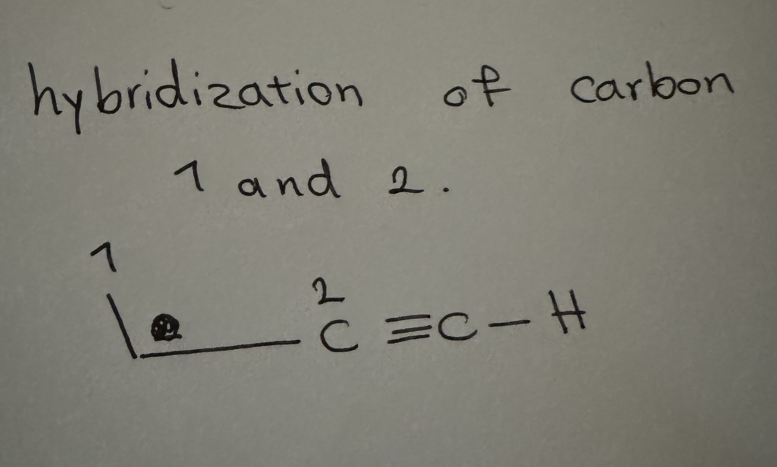 Solved hybridization of carbon1 ﻿and 21,C2-=C-H | Chegg.com