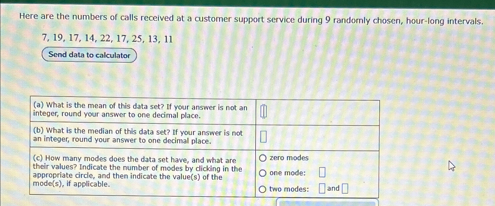 Solved Here are the numbers of calls received at a customer | Chegg.com