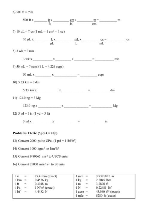 Solved 1) Using the rules for expressing SI unit symbols, | Chegg.com