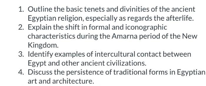 1. Outline the basic tenets and divinities of the | Chegg.com