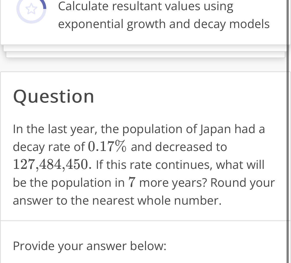 Solved Calculate resultant values using exponential growth | Chegg.com