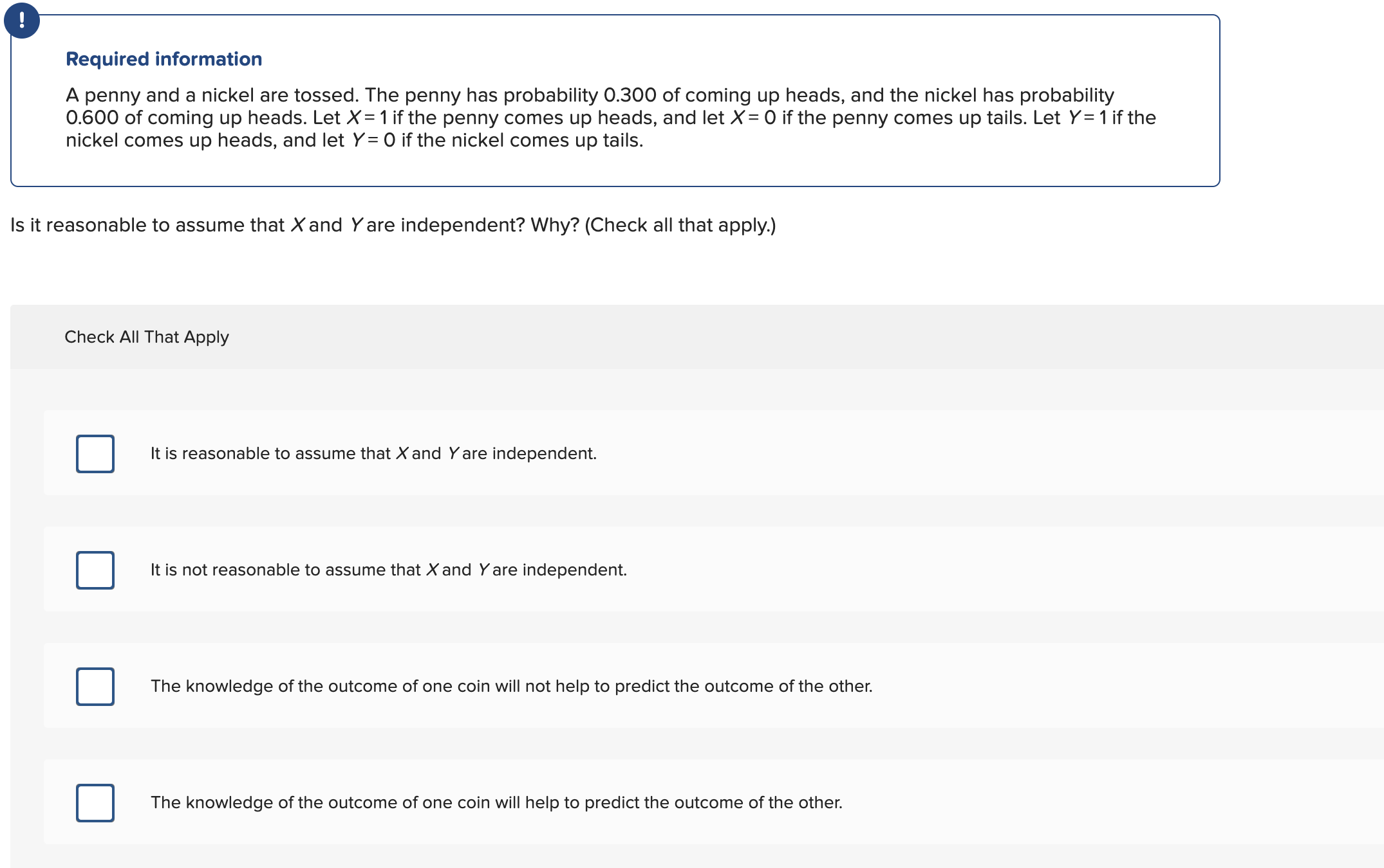 Solved Required informationA penny and a nickel are tossed. | Chegg.com