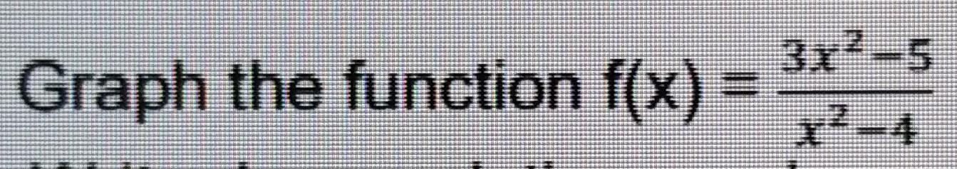 Solved Graph the function f(x)=x2−43x2−5 | Chegg.com