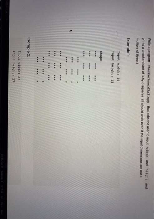 Solved Write A Program Checkerboard 3x3 Cpp That Asks The
