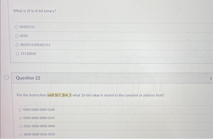Solved What is 2f in 8 -bit binary? 00101111 0010 | Chegg.com