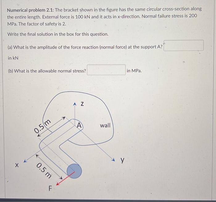 Solved Numerical problem 2.1: The bracket shown in the | Chegg.com
