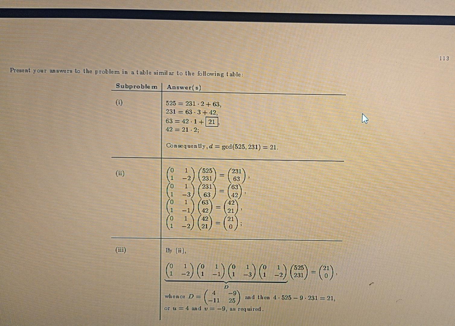 Solved Present your answers to the problem in a table | Chegg.com