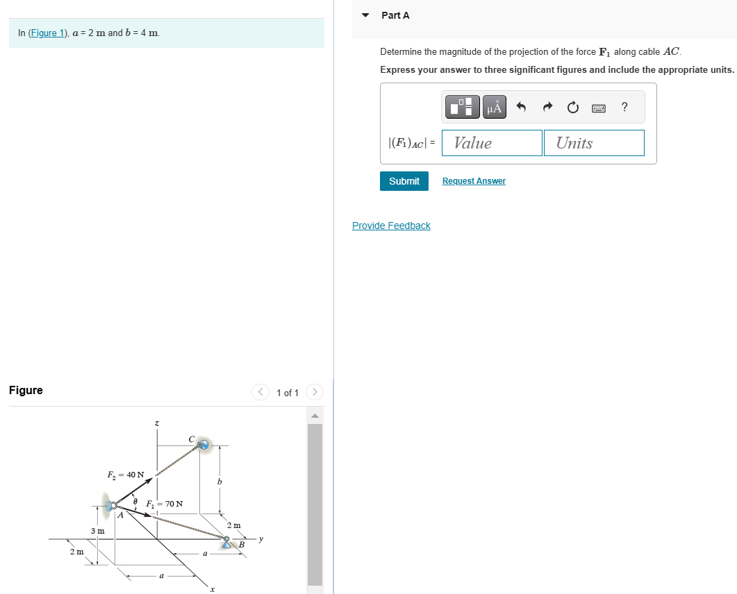 Solved Part Aln (Figure 1), a=2m ﻿and b=4m.Determine the | Chegg.com
