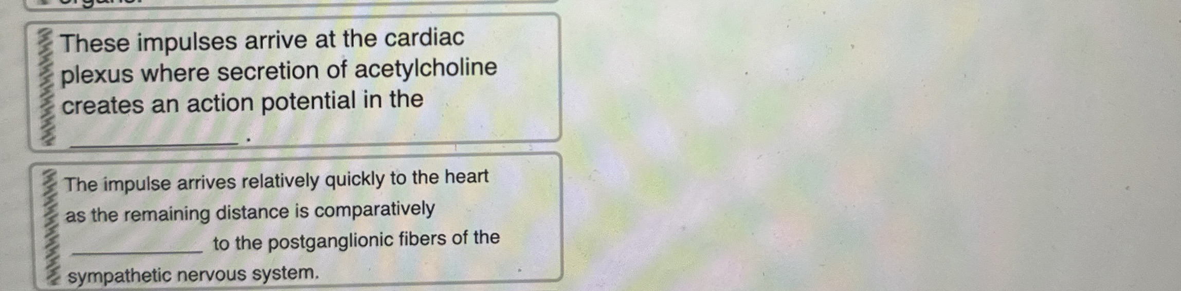 Solved These impulses arrive at the cardiac plexus where | Chegg.com