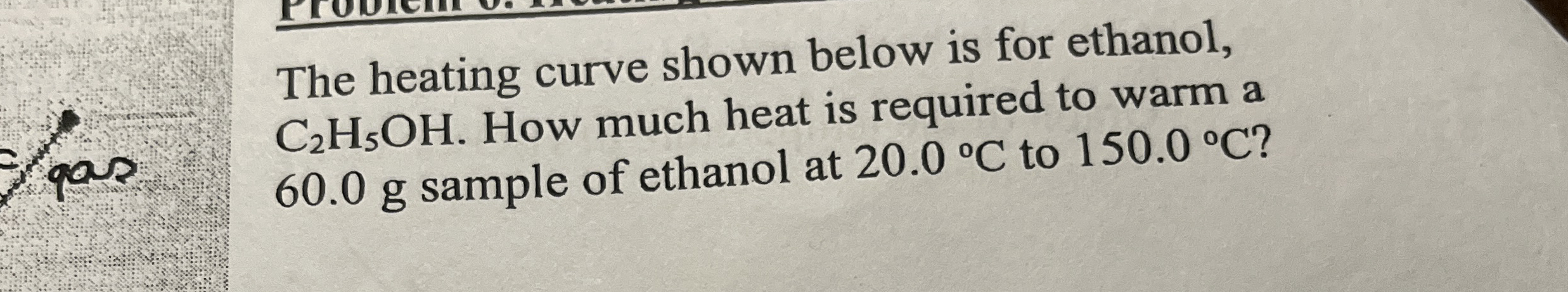 The heating curve shown below is for ethanol, C2H5OH. | Chegg.com