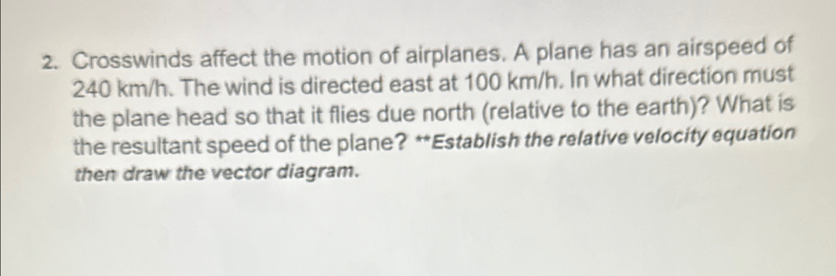 Solved Crosswinds affect the motion of airplanes. A plane | Chegg.com