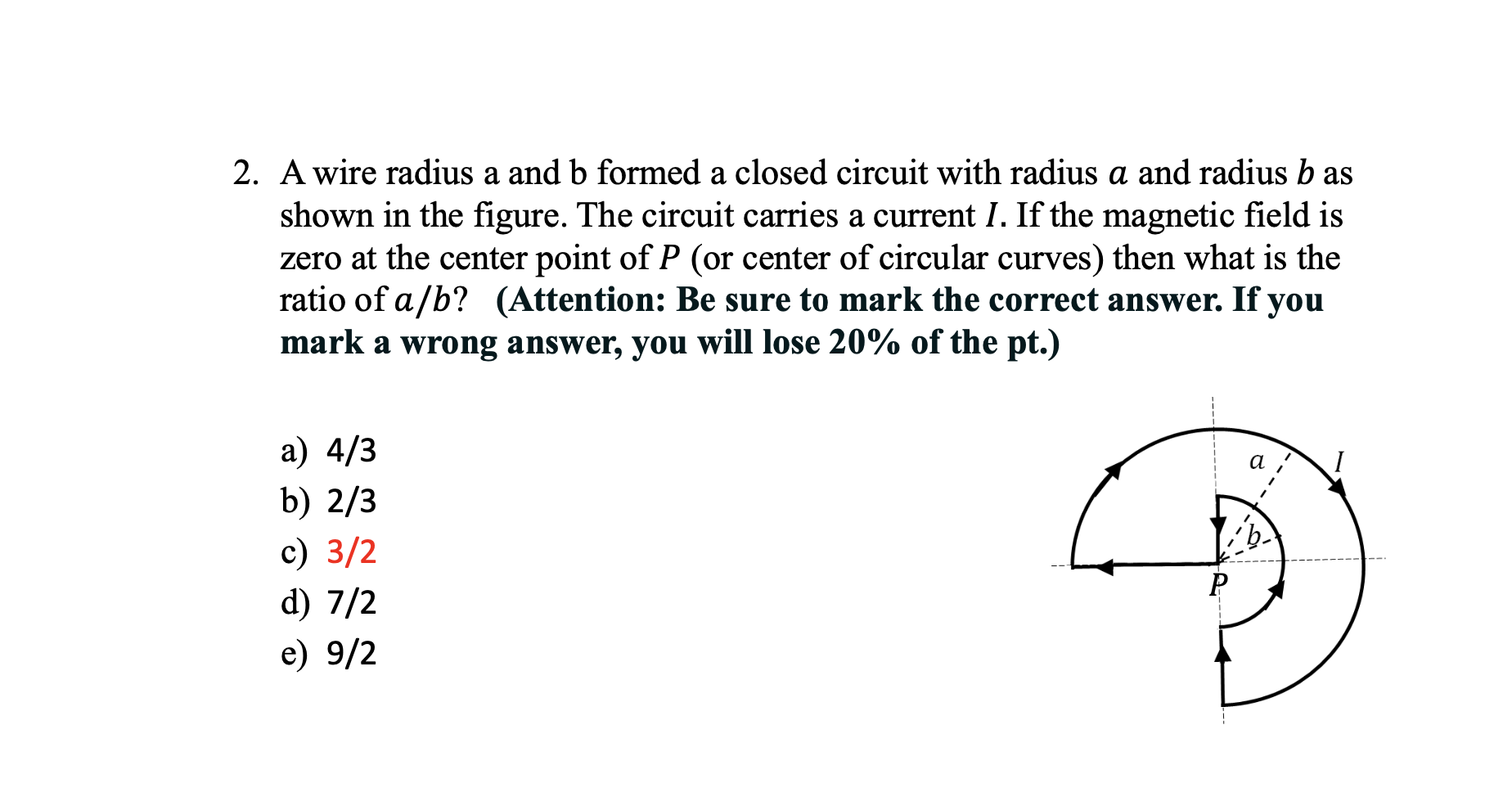 Solved A wire radius a and b formed a closed circuit with | Chegg.com