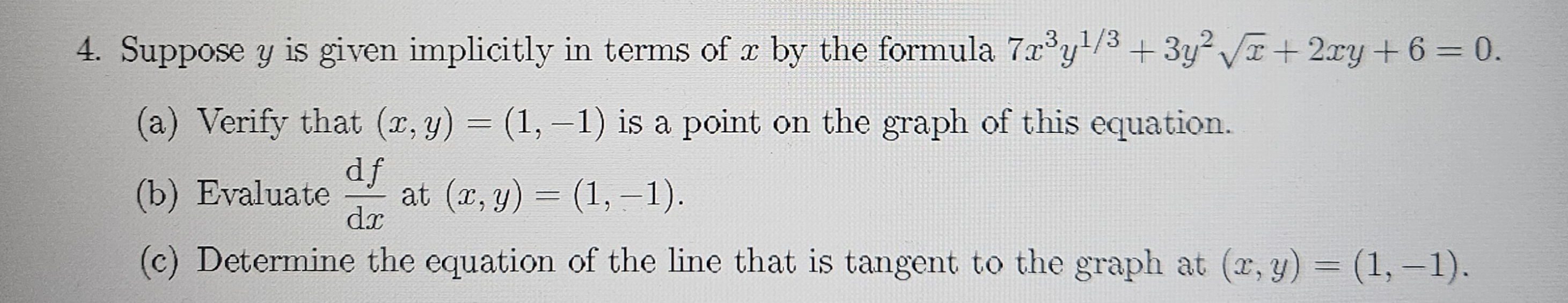 Suppose y ﻿is given implicitly in terms of x ﻿by the | Chegg.com