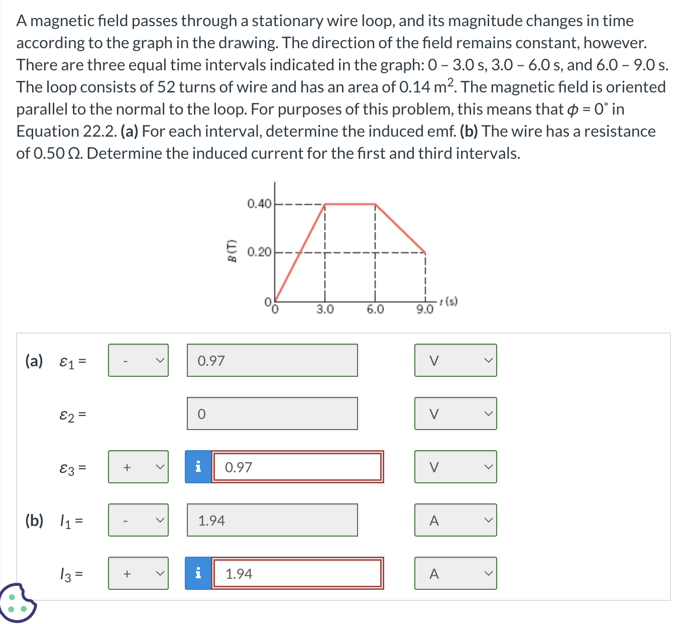 Solved A magnetic field passes through a stationary wire | Chegg.com