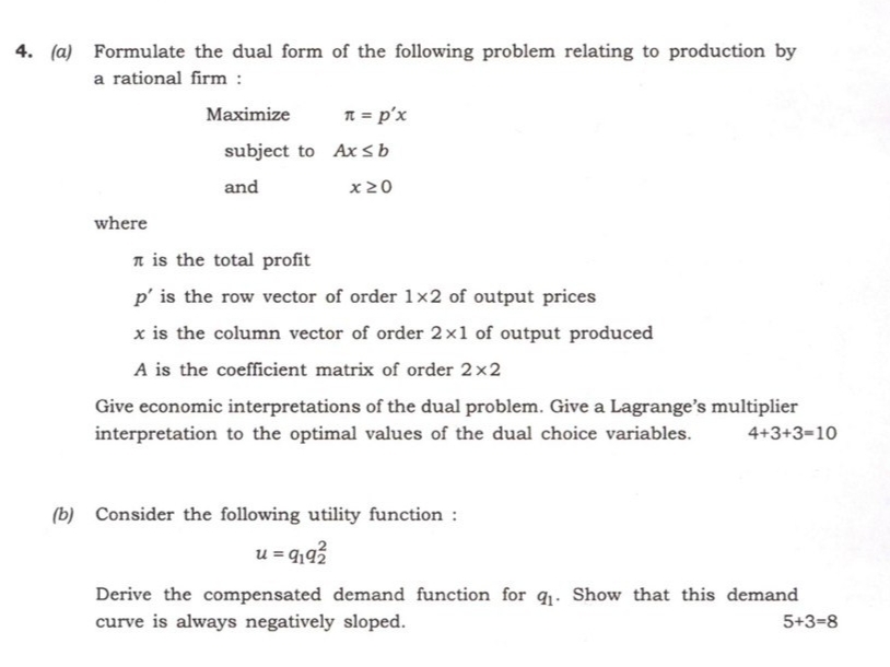 Solved (a) ﻿Formulate the dual form of the following problem | Chegg.com