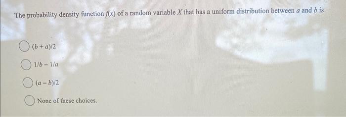 Solved The probability density function f(x) of a random | Chegg.com