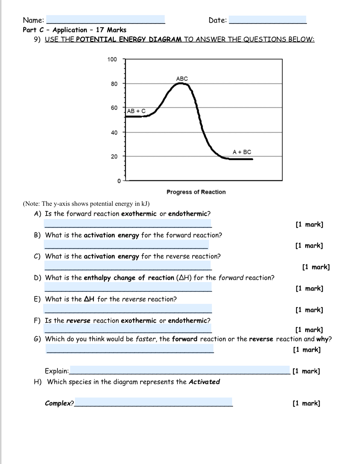 Solved Name:Date:Part C - ﻿Application - 17 ﻿MarksUSE THE | Chegg.com