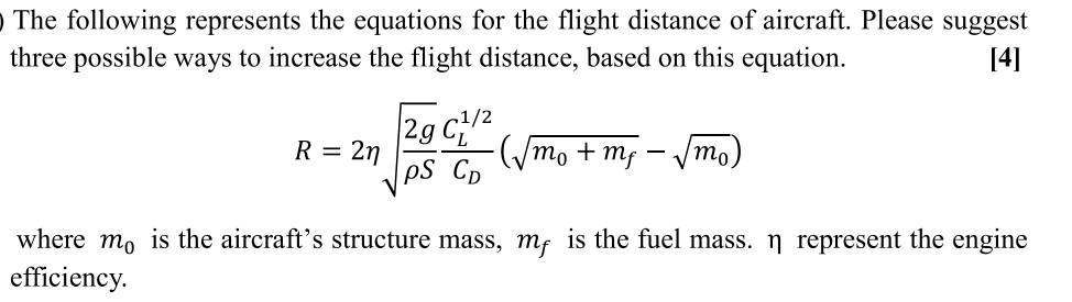 Solved The following represents the equations for the flight | Chegg.com