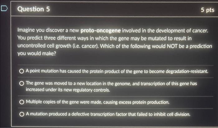 Solved Imagine you discover a new proto-oncogene involved in | Chegg.com