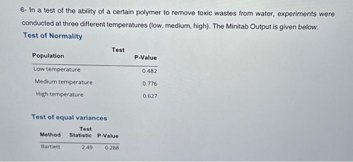 ANOVA Null hypothesis All means are equal Alternative | Chegg.com