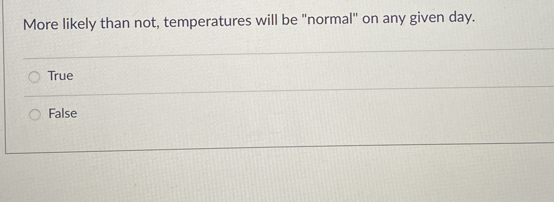 Solved More likely than not, temperatures will be "normal" | Chegg.com