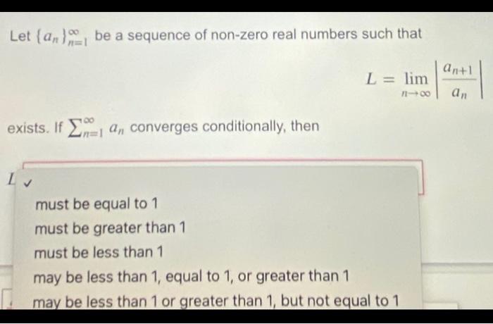 Solved Let {anja be a sequence of non-zero real numbers such | Chegg.com