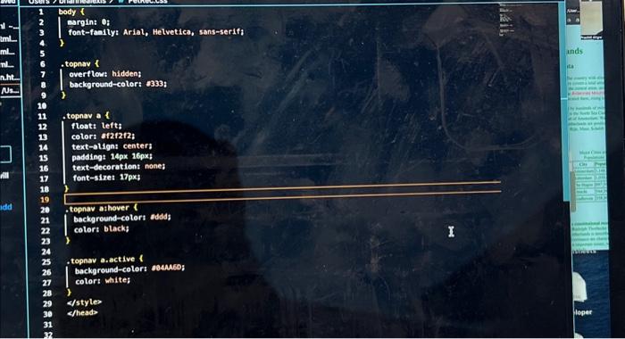 Solved why won't the styling on my css page show up on my | Chegg.com