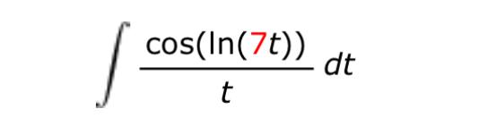 Solved ∫﻿﻿cos(ln(7t))tdt | Chegg.com