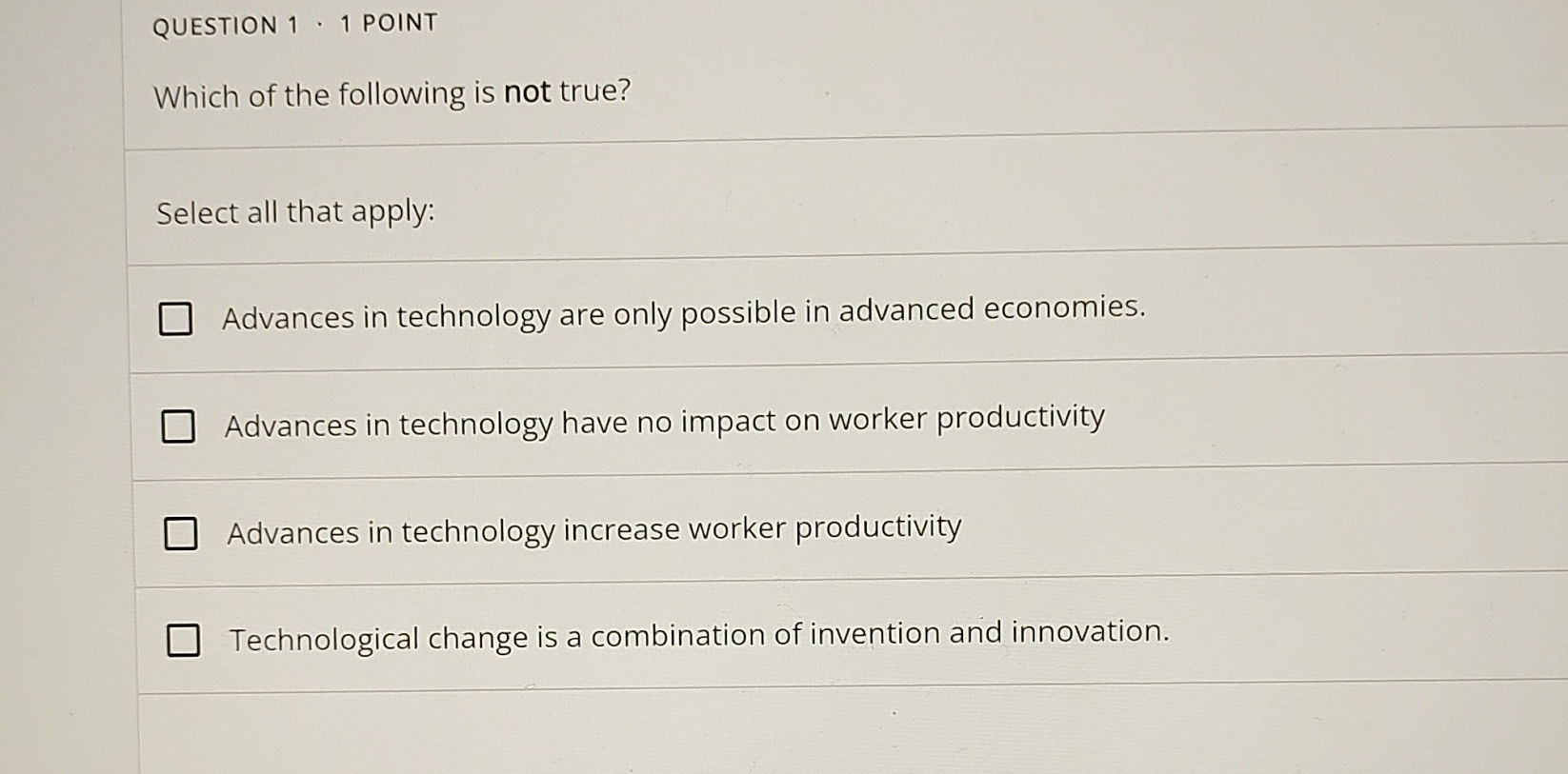 Solved QUESTION 1 - 1 POINTWhich of the following is not | Chegg.com Solved QUESTION 1 - 1 POINTWhich of the following is not | Chegg.com