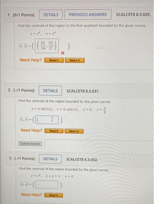 Solved 1. [0/1 Points] DETAILS PREVIOUS ANSWERS SCALCET8 | Chegg.com