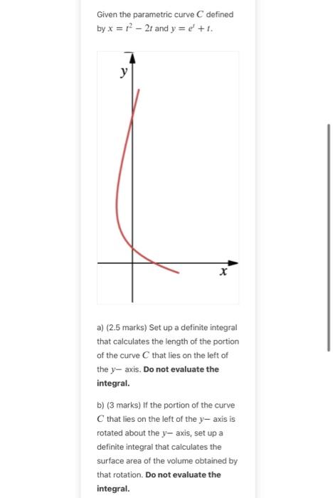 Solved Given the parametric curve C defined by x = 1 - 2t | Chegg.com