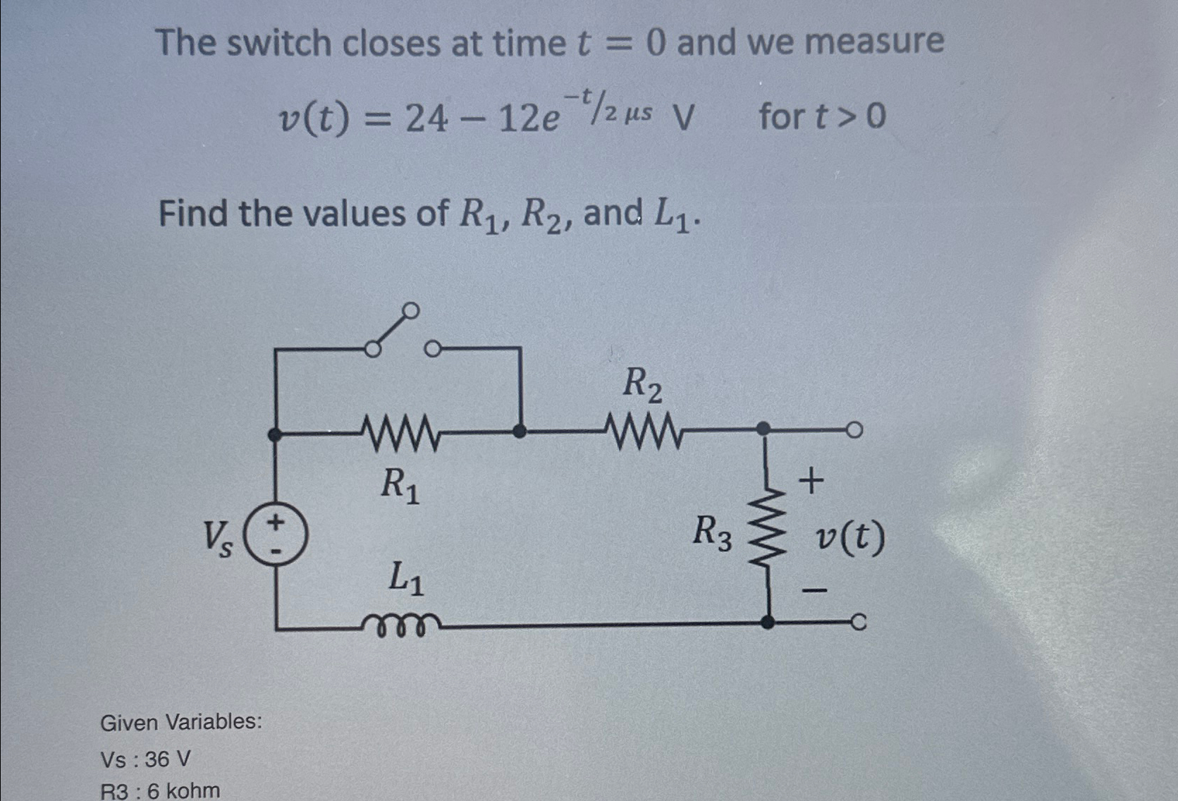 Solved The Switch Closes At Time T 0 ﻿and We