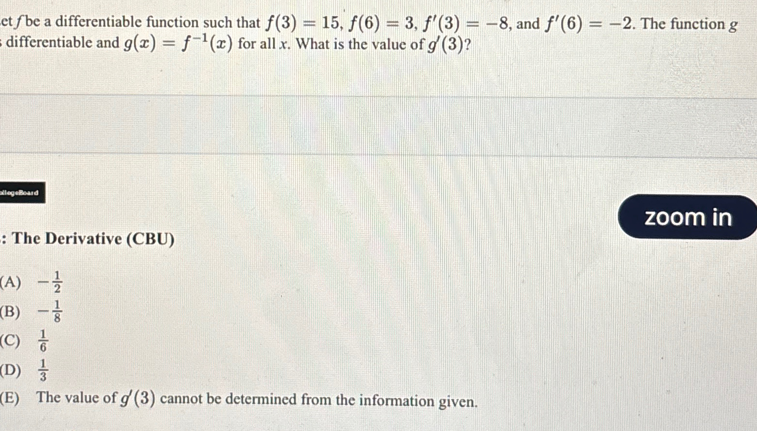 Solved et f ﻿be a differentiable function such that | Chegg.com