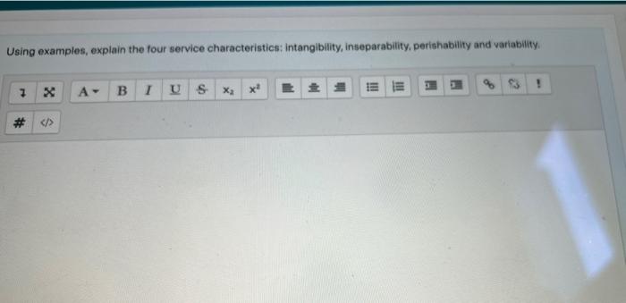 Using examples, explain the four service | Chegg.com