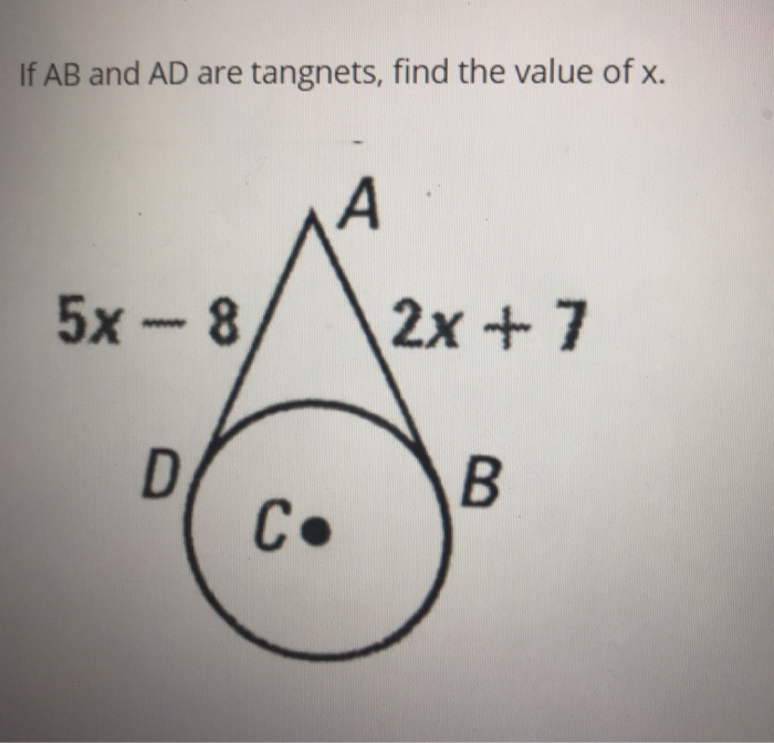 Solved If AB is tangent to circle C, what is the length of | Chegg.com