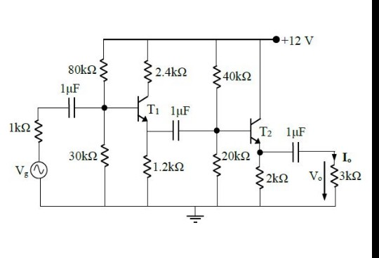 Solved The figure shows the two-stage amplifier | Chegg.com