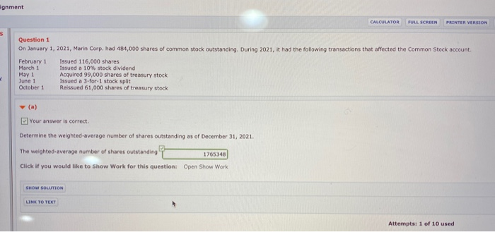 Solved ignment CALCULATOR FULL SCREEN PRINTER VERSION | Chegg.com