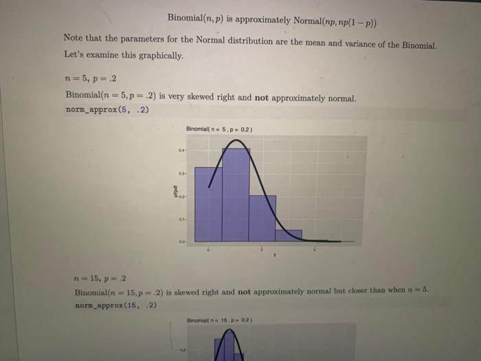 Solved Binomial versus Normal Distirbution You can reference | Chegg.com