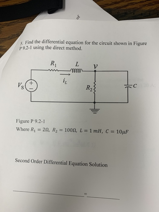 Solved Find the differential equation for the circuit shown | Chegg.com
