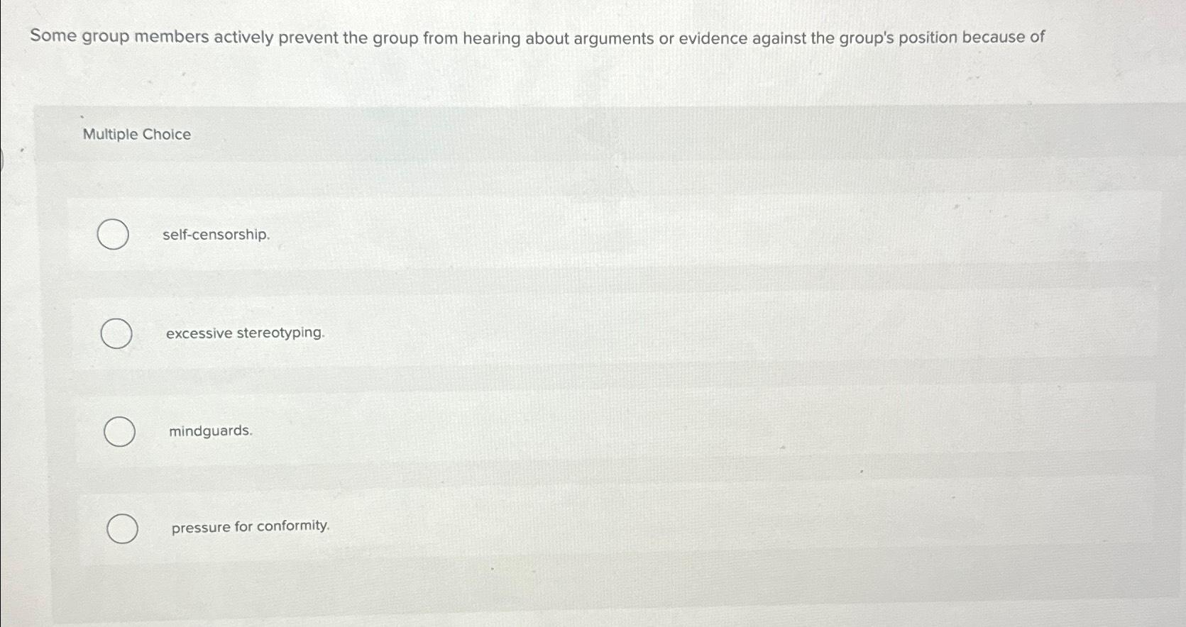 Solved Some group members actively prevent the group from | Chegg.com