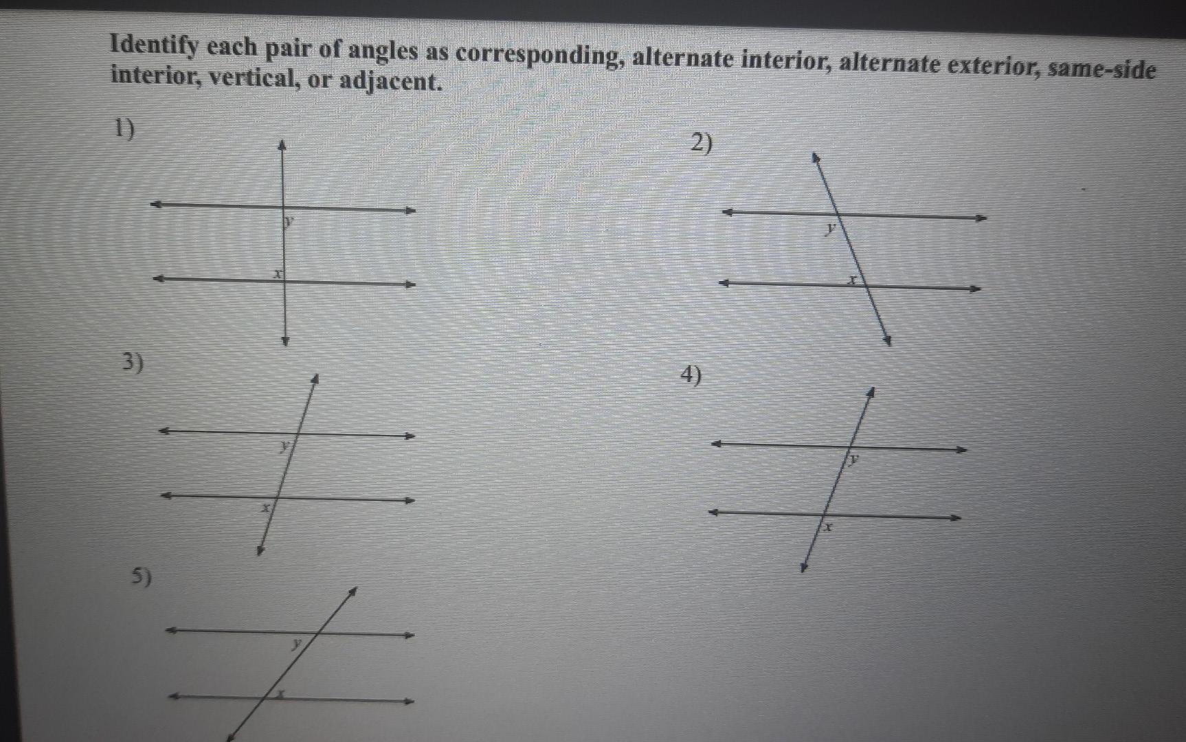 Solved Identify each pair of angles as corresponding, | Chegg.com