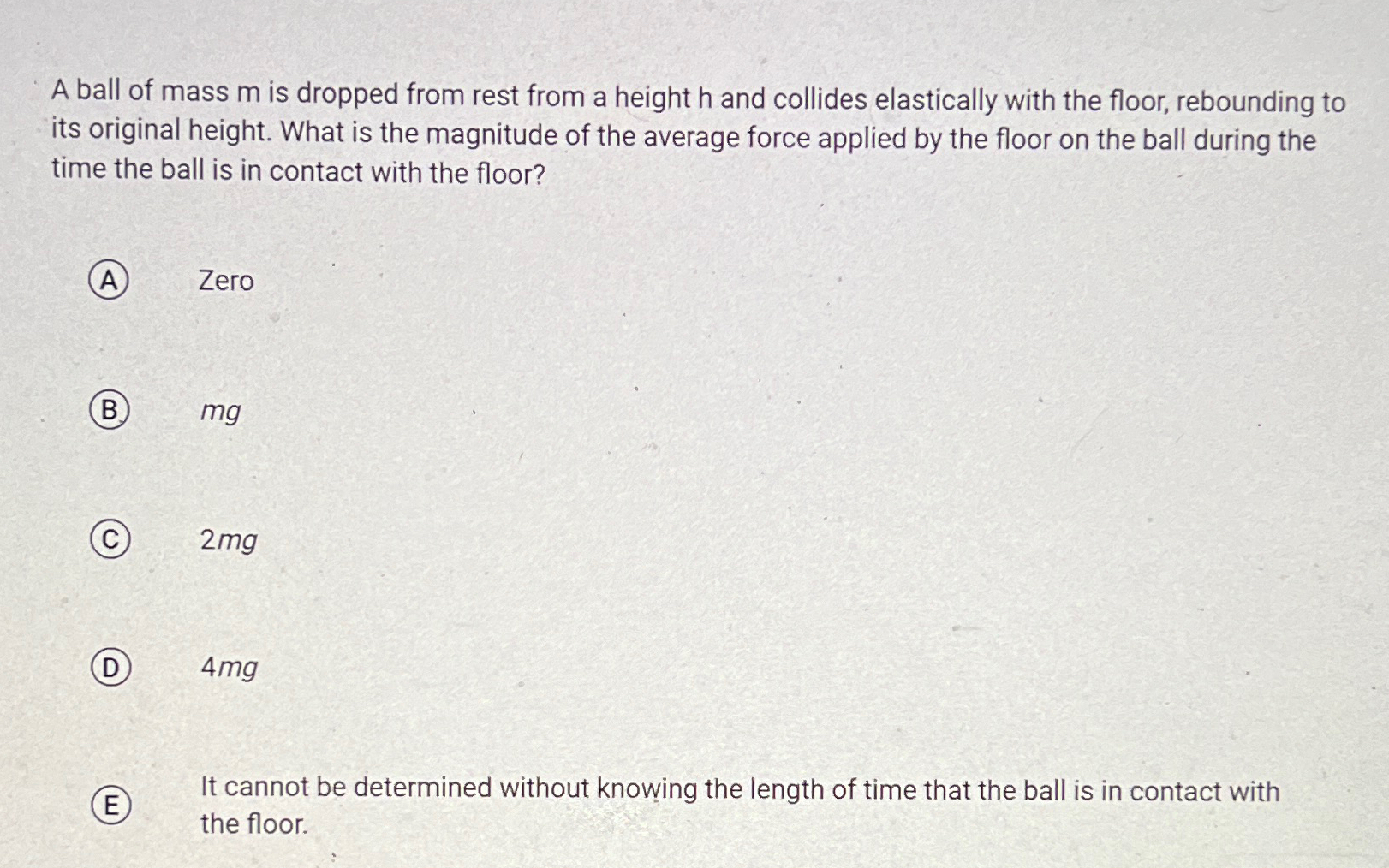 Solved A ball of mass m ﻿is dropped from rest from a height | Chegg.com