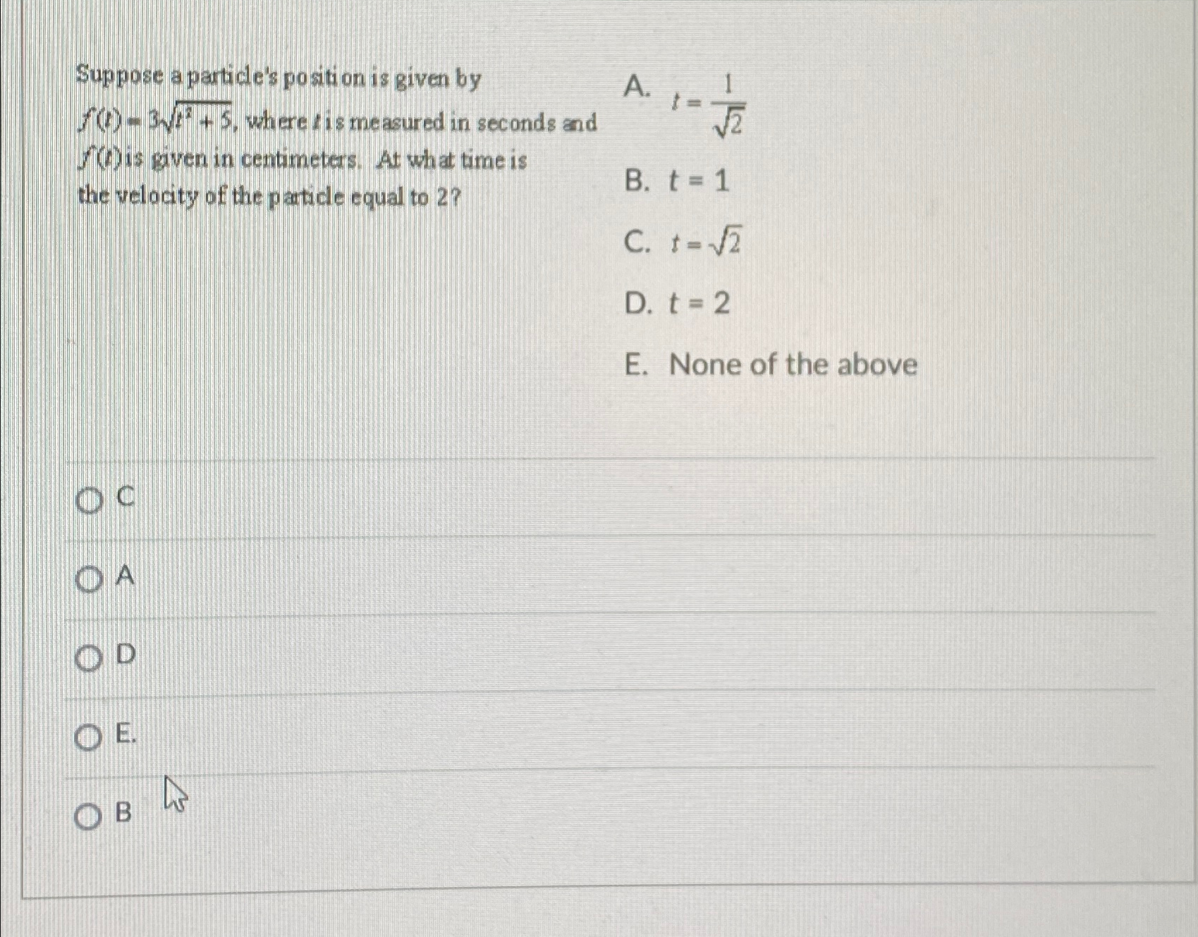 Solved Suppose a particle's position is given by | Chegg.com