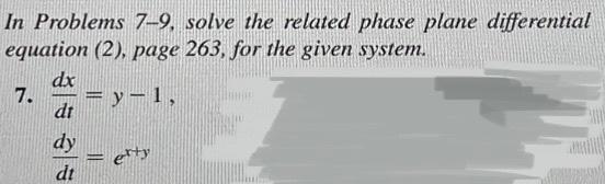 Solved In Problems 7-9, solve the related phase plane | Chegg.com