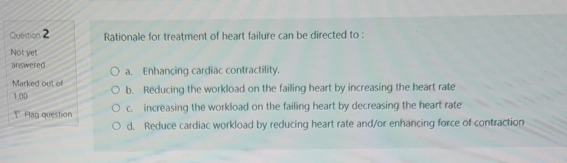 Solved Rationale for treatment of heart failure can be | Chegg.com
